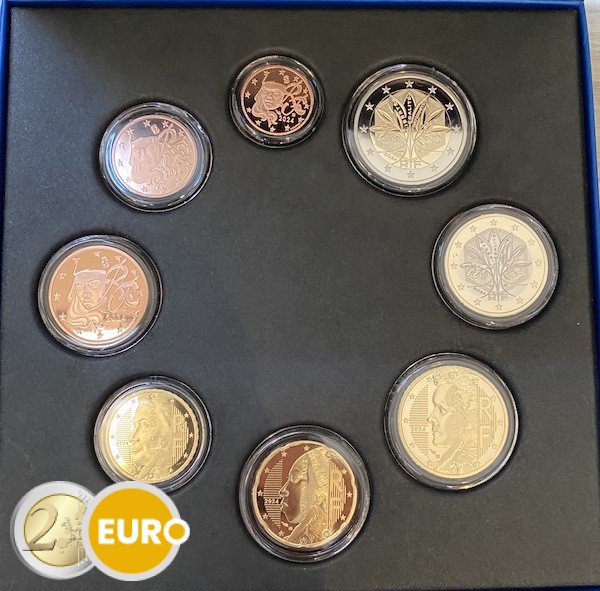 Série euro BE Proof France 2024 1 cent à 2 euros | LaMonnaieDeLaPiece.com