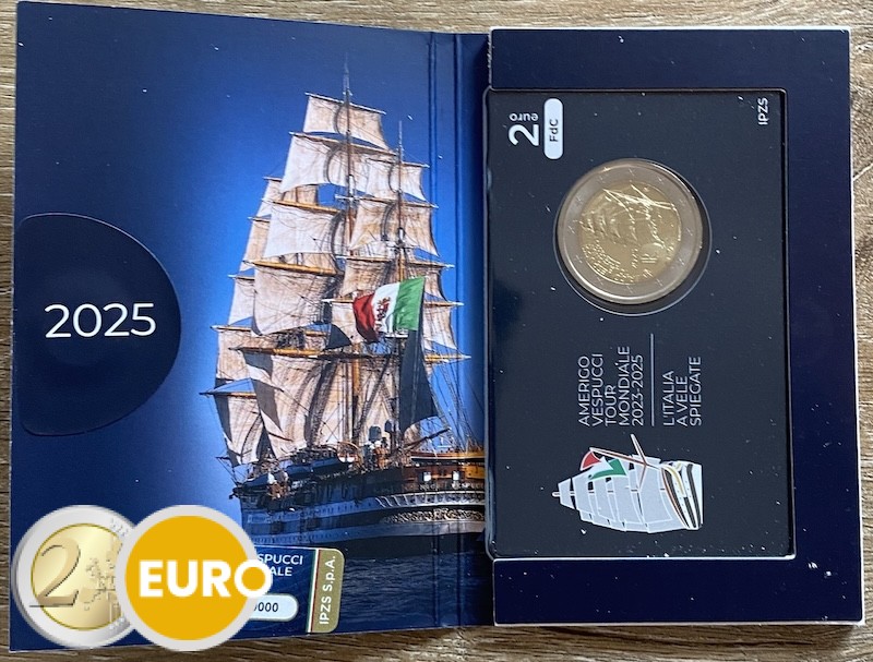 2 euros Italie 2025 Amerigo Vespucci BU FDC Coincard | LaMonnaieDeLaPiece.com